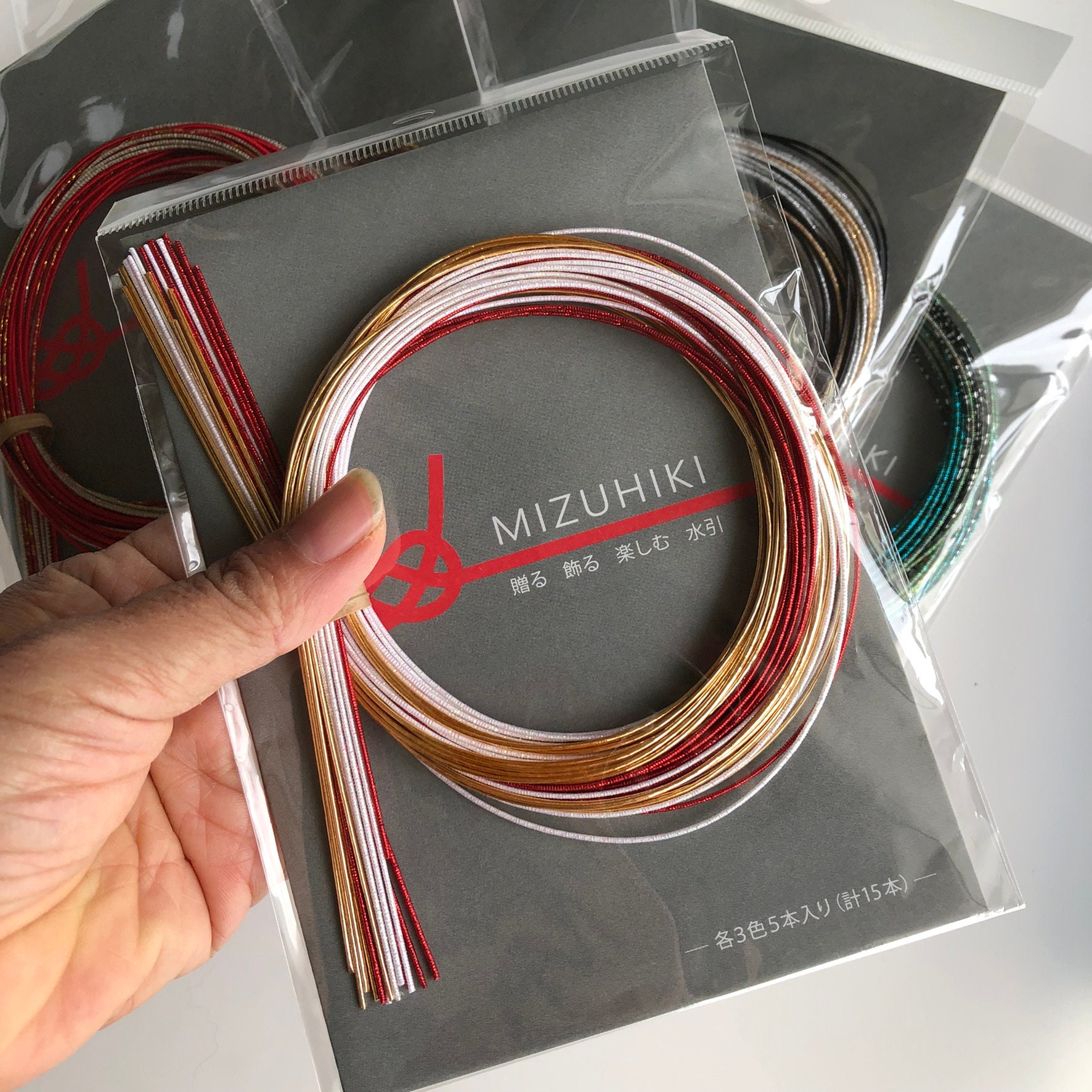 DIY Mizuhiki 3 colors set for beginner with leaflet / Japanese Paper ...