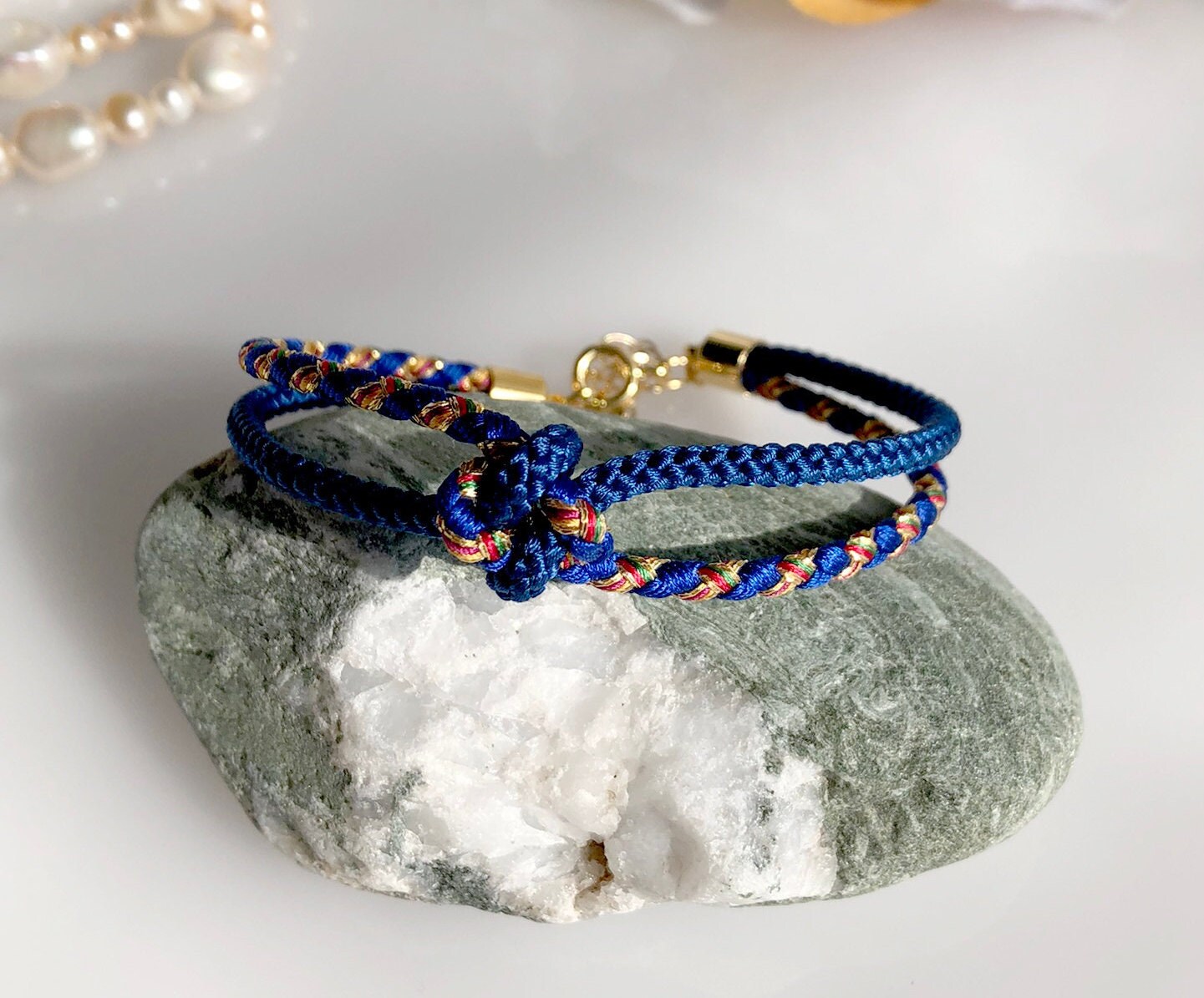 Dreams Come True Lucky Knot Japanese kumihimo Bracelet / with Mizuhiki ...