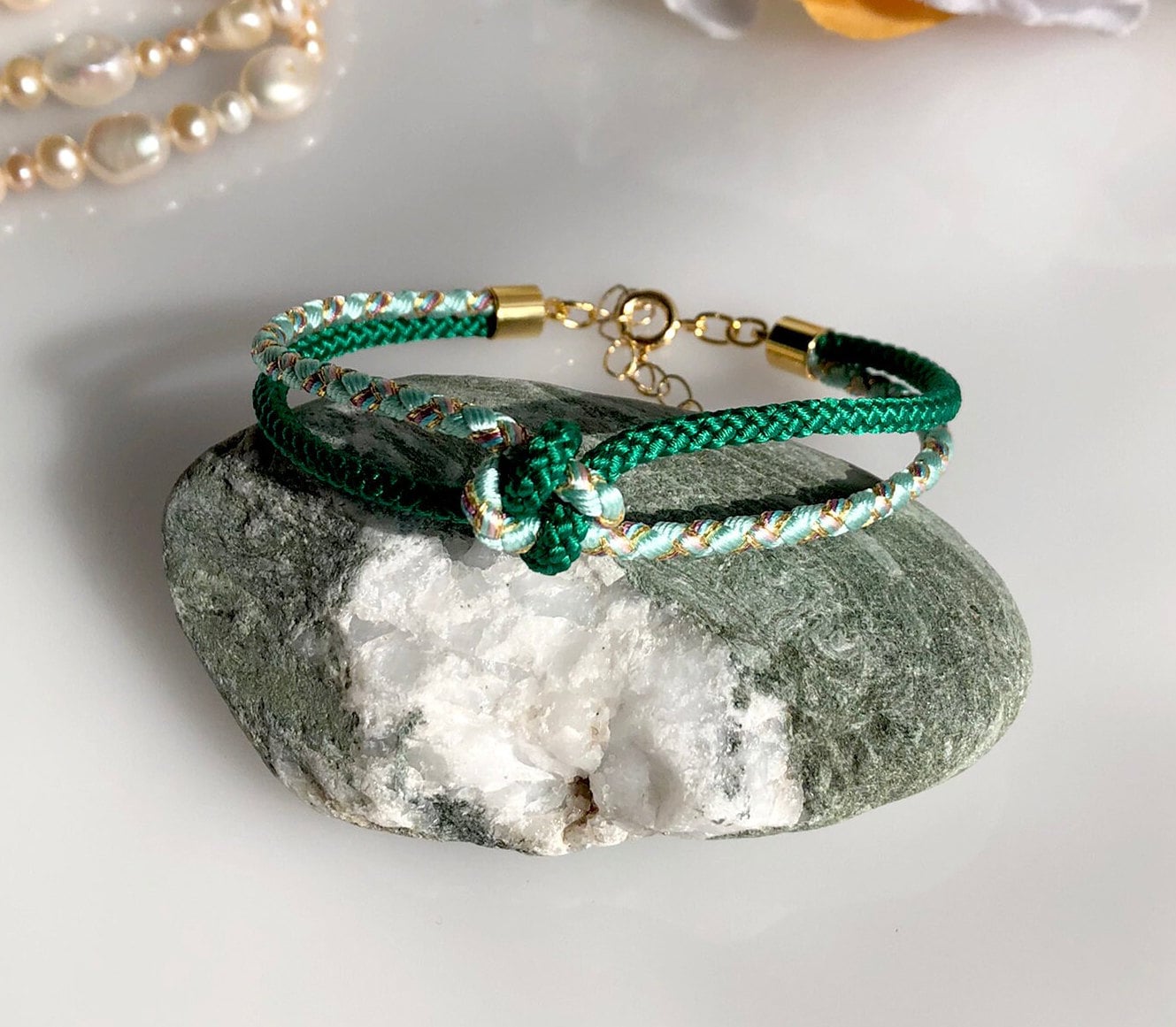 Dreams Come True Lucky Knot Japanese kumihimo Bracelet / with Mizuhiki ...