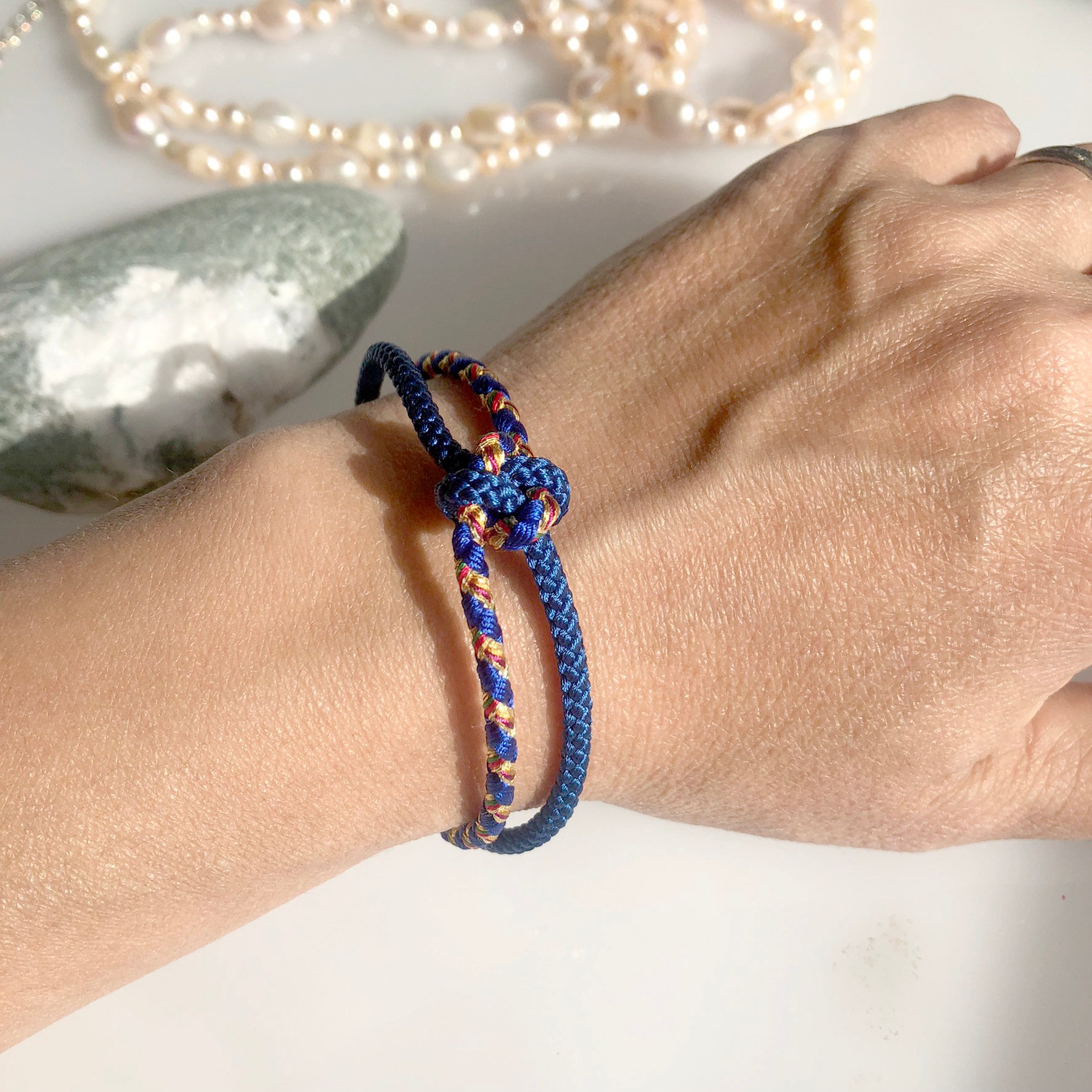 Dreams Come True Lucky Knot Japanese kumihimo Bracelet / with Mizuhiki ...