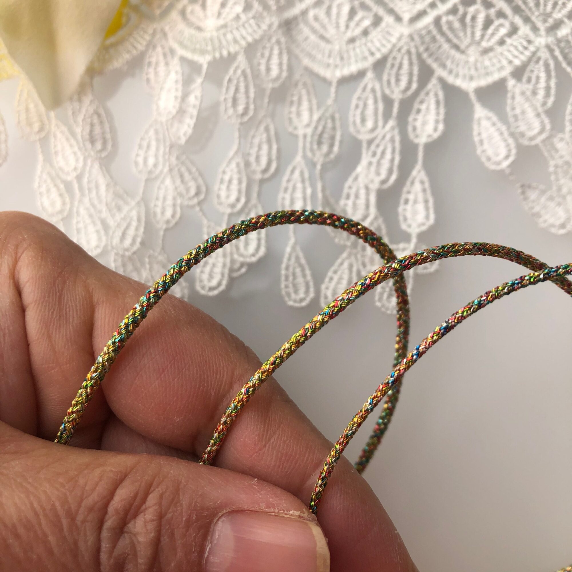 Fantastic Gold kumihimo code with iridescent melange tint Japanese ...