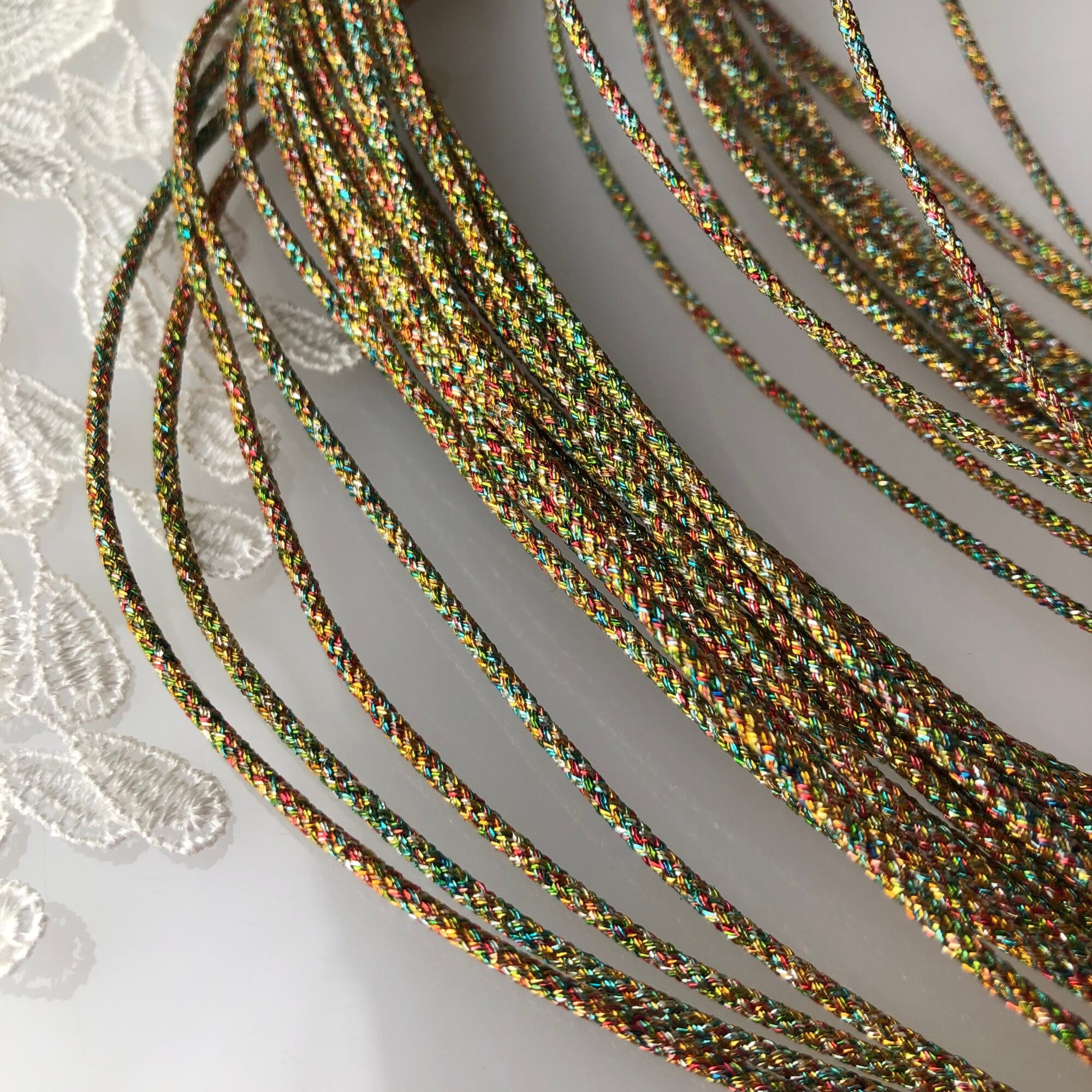 Fantastic Gold kumihimo code with iridescent melange tint Japanese ...