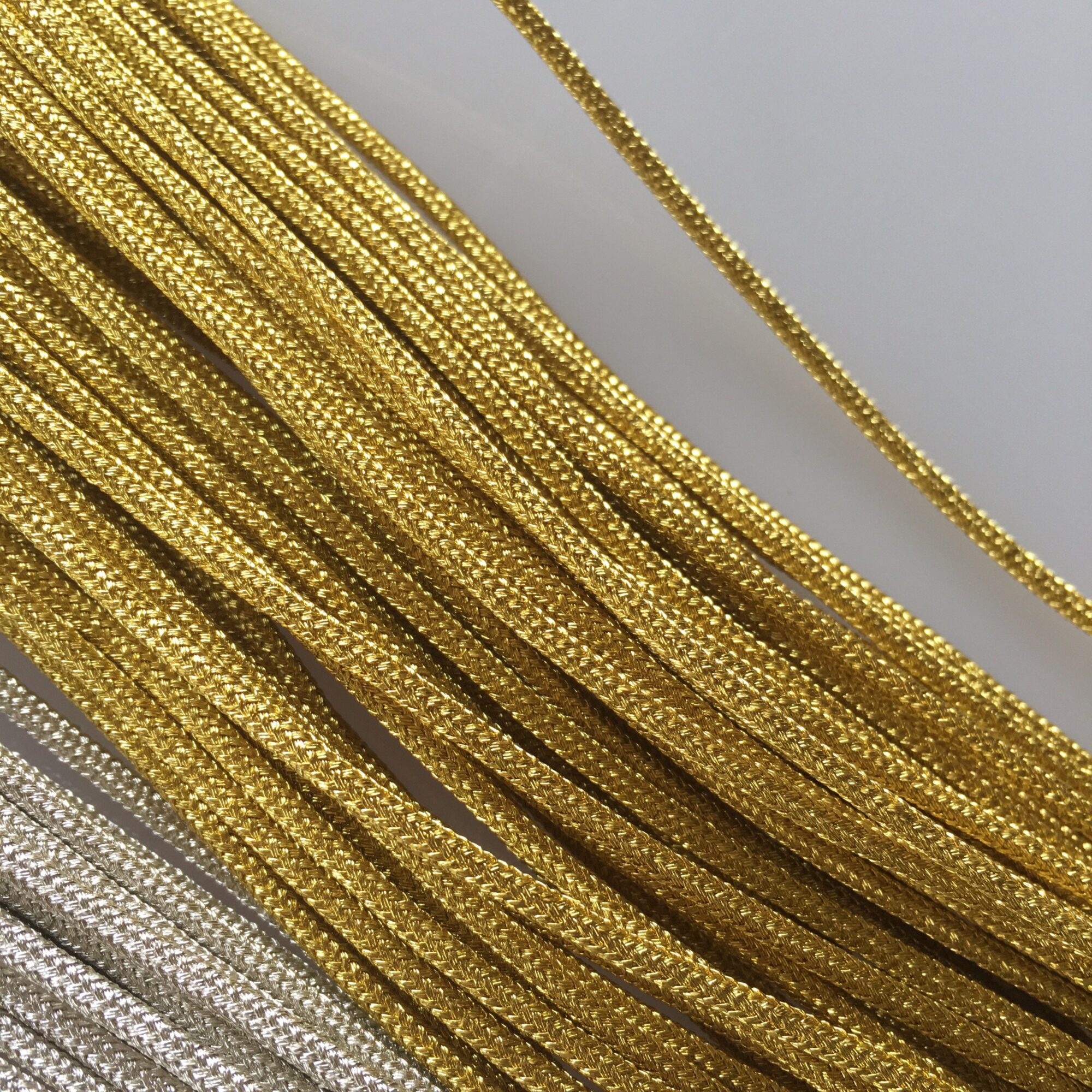 Gold & Silver round metallic cord kumihimo 2mm 5m Japanese kumihomo ...