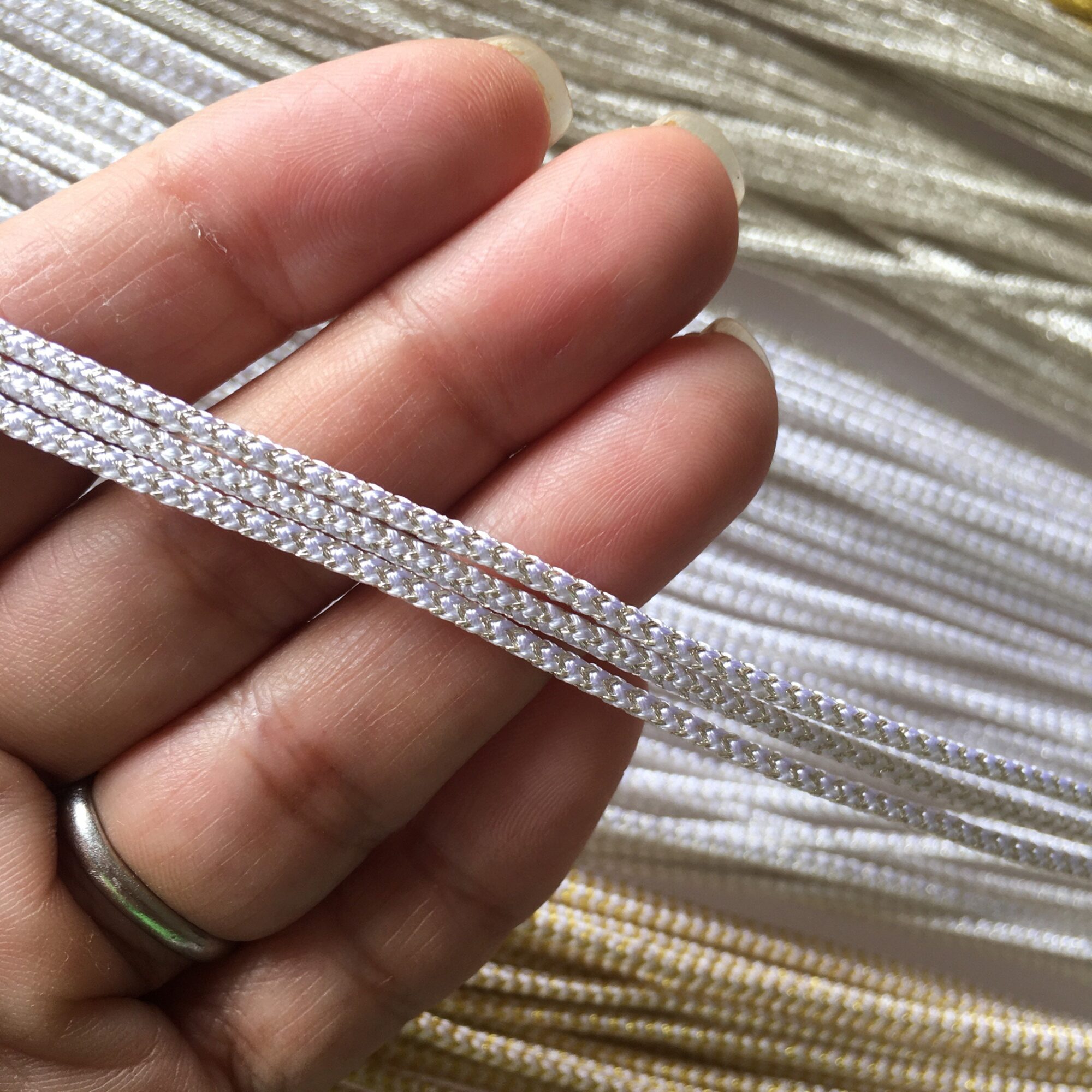 Gold & Silver round metallic cord kumihimo 2mm 5m Japanese kumihomo ...