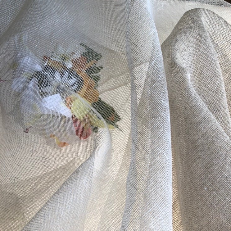 Japanese Linen mosquito net fabric 100cm/ Kaya cloth/ Linen 100% Made ...