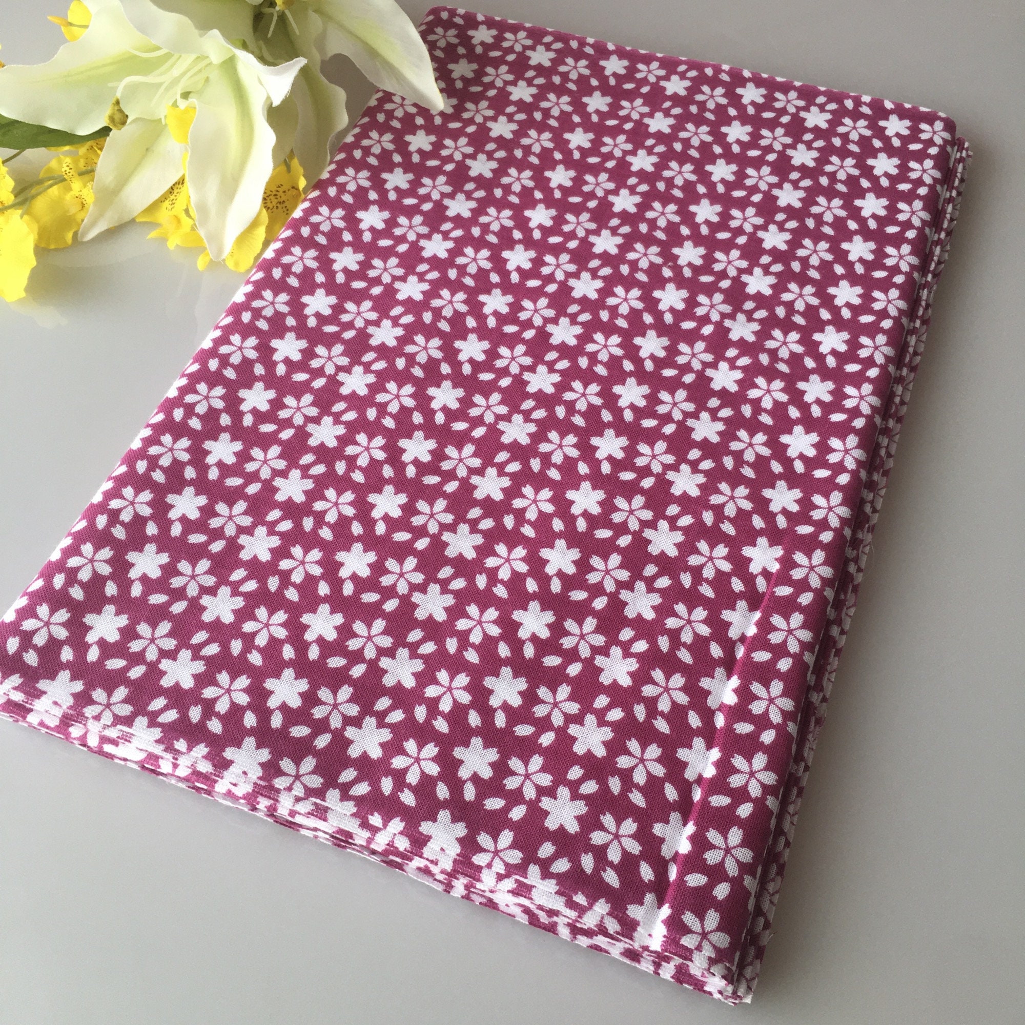 Japanese tenugui towel fabric 90cm Japanese traditional pattern “Sakura ...