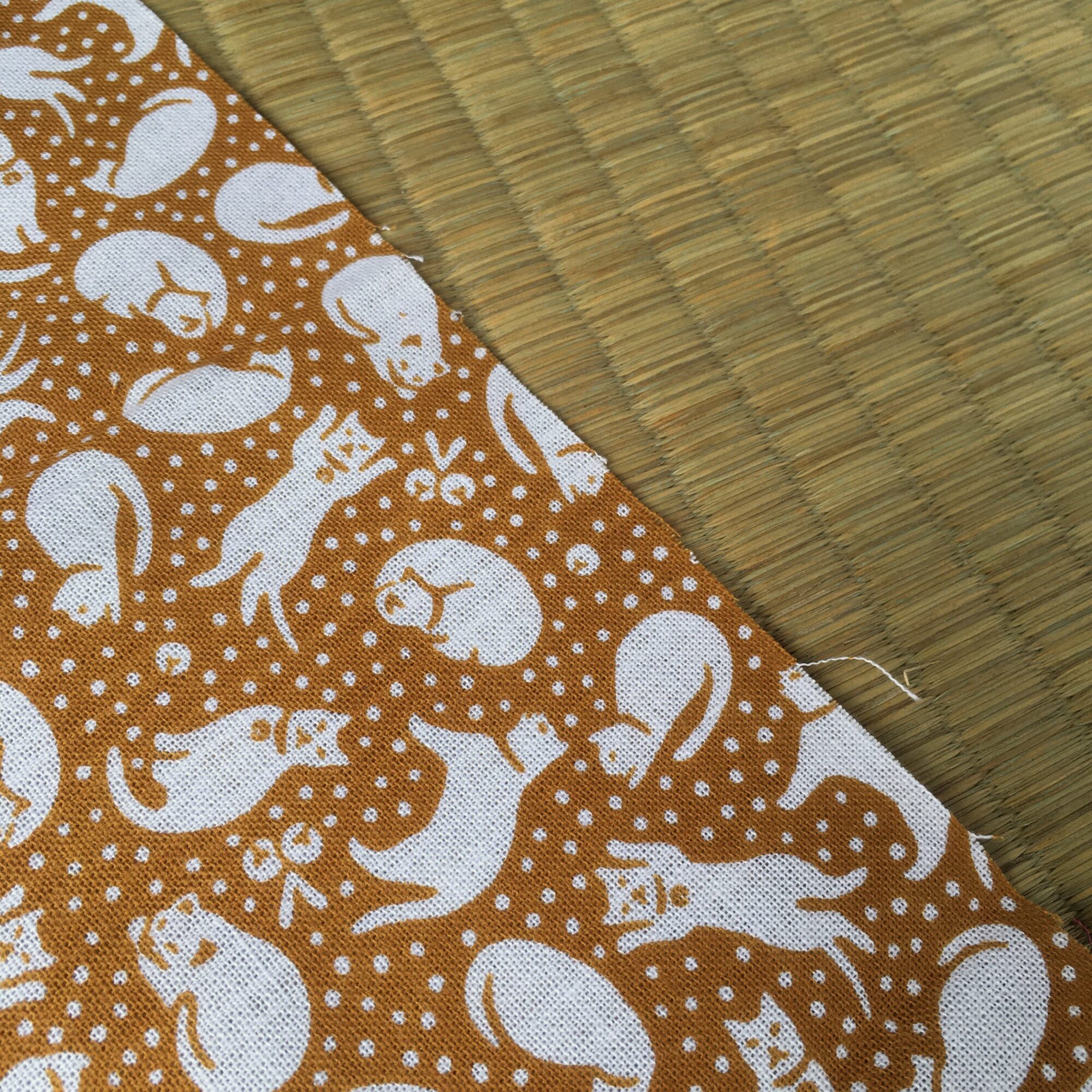 Japanese tenugui towel fabric Japanese traditional pattern “Bell Cat ...