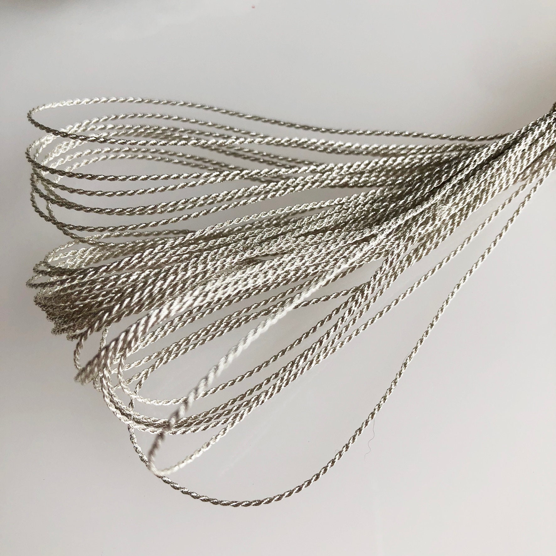 Japanese twisted cord gold & silver 0.8mm extra fine 10m made in KYOTO ...