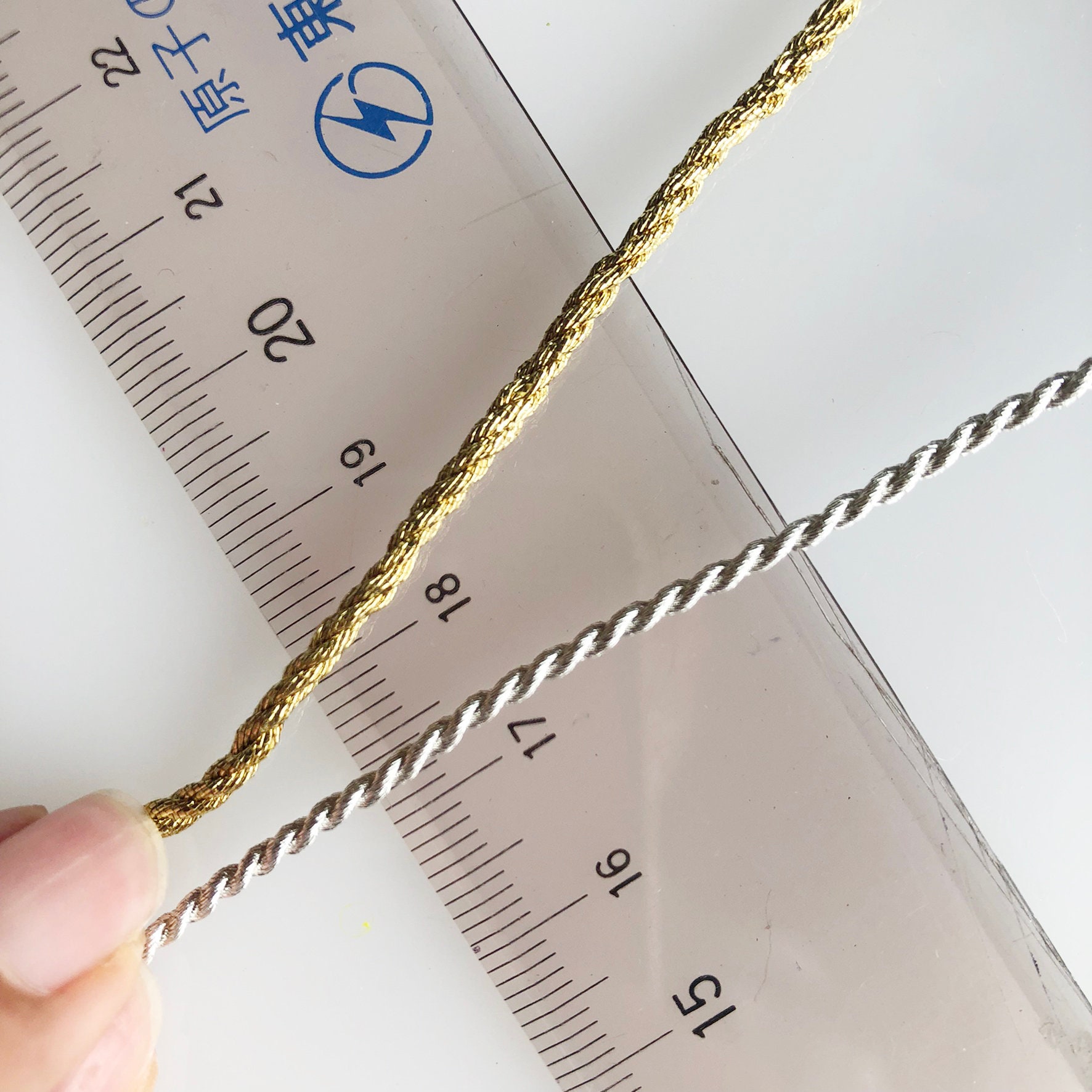 Japanese twisted cord gold & silver 2mm / 5m made in KYOTO - Atelier Miyabi