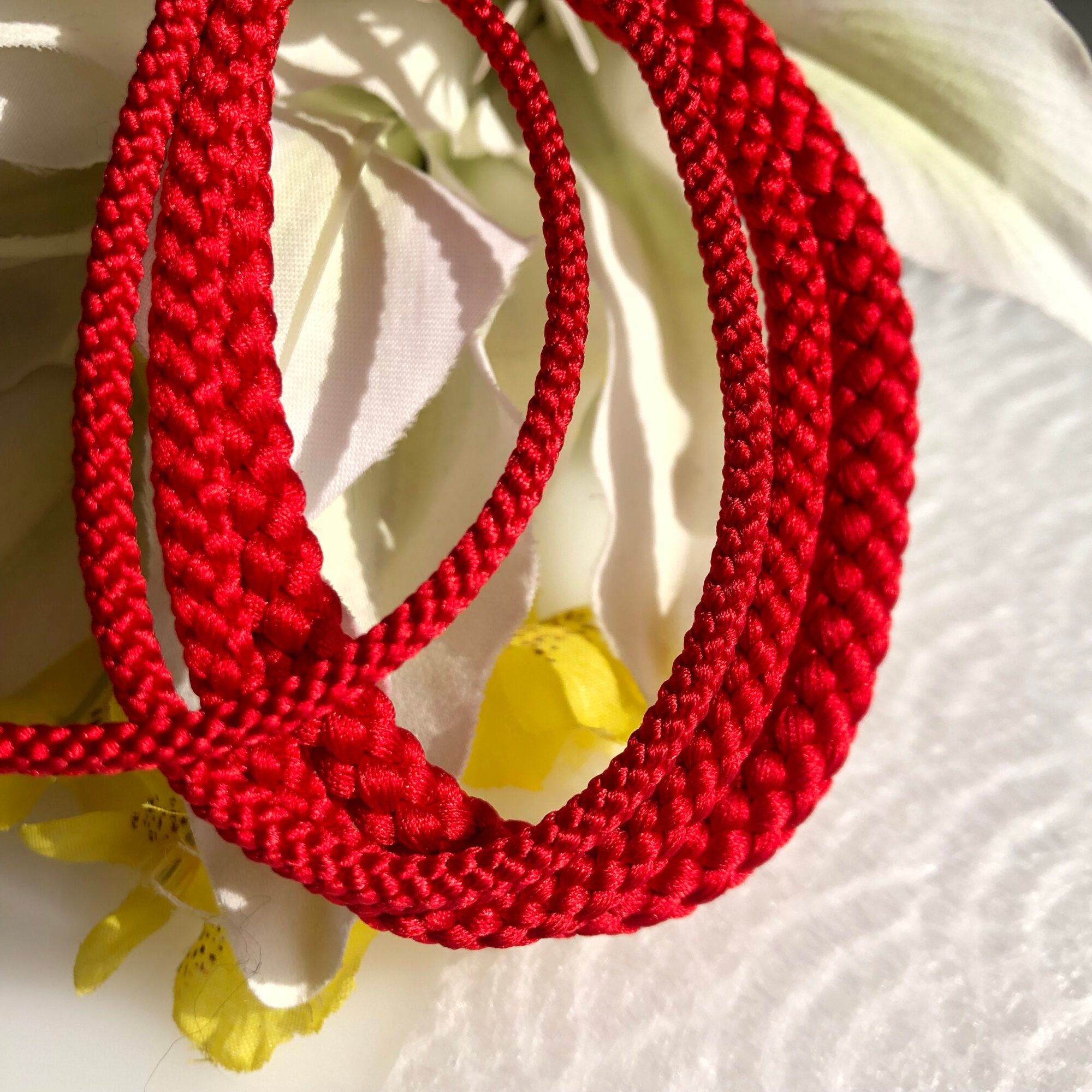 Red Silk round braided cord kumihimo Japanese silk cord/2.5mm~7mm/1 ...