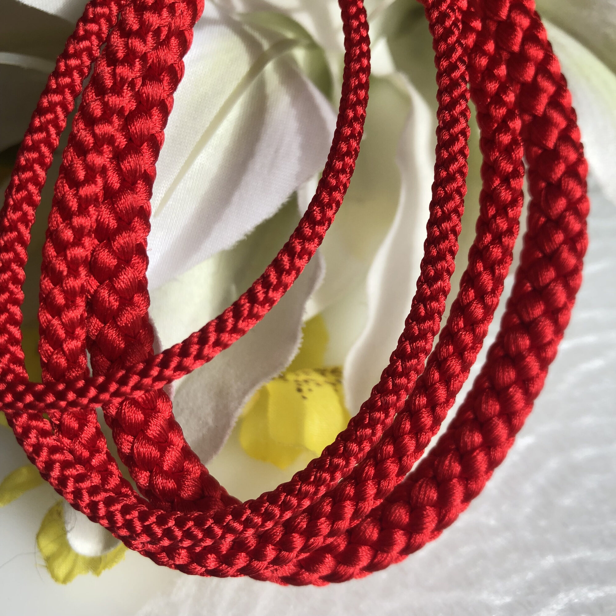 Red Silk round braided cord kumihimo Japanese silk cord/2.5mm~7mm/1 ...