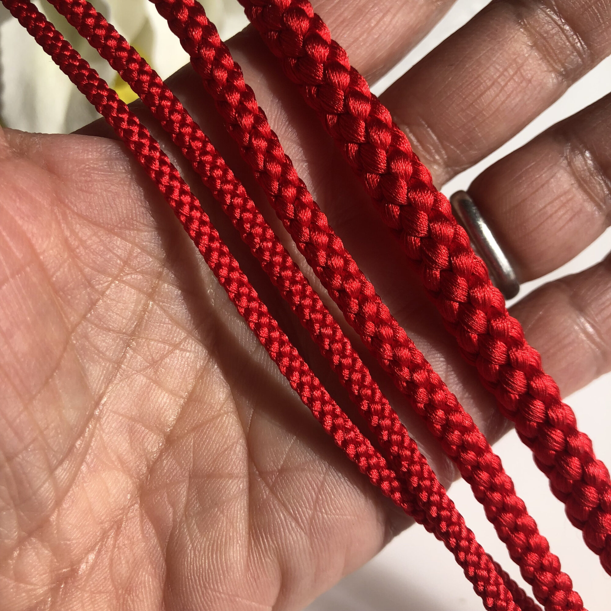 Red Silk round braided cord kumihimo Japanese silk cord/2.5mm~7mm/1 ...