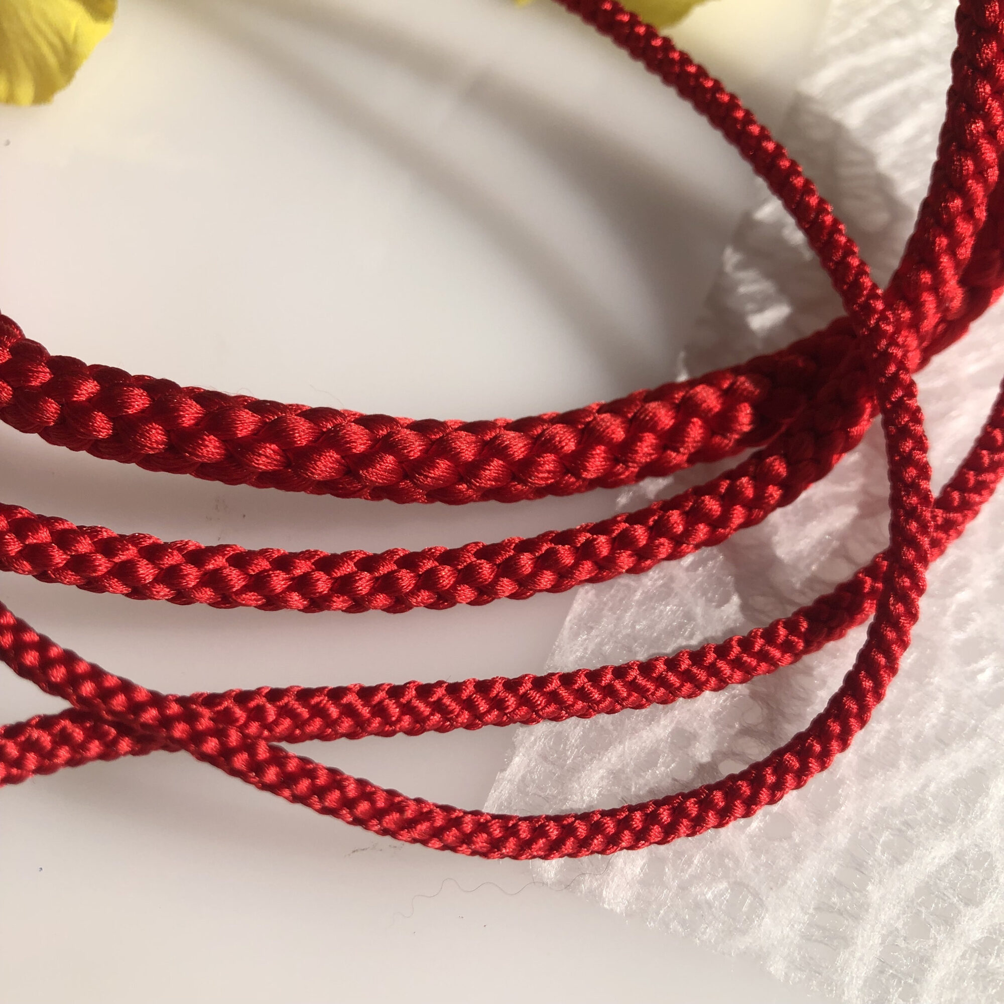 Red Silk round braided cord kumihimo Japanese silk cord/2.5mm~7mm/1 ...