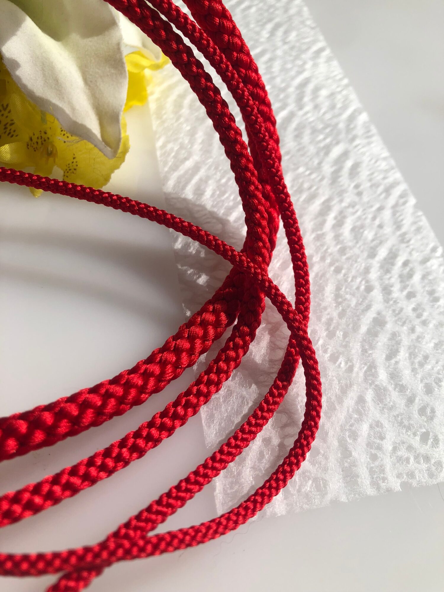 Red Silk round braided cord kumihimo Japanese silk cord/2.5mm~7mm/1 ...