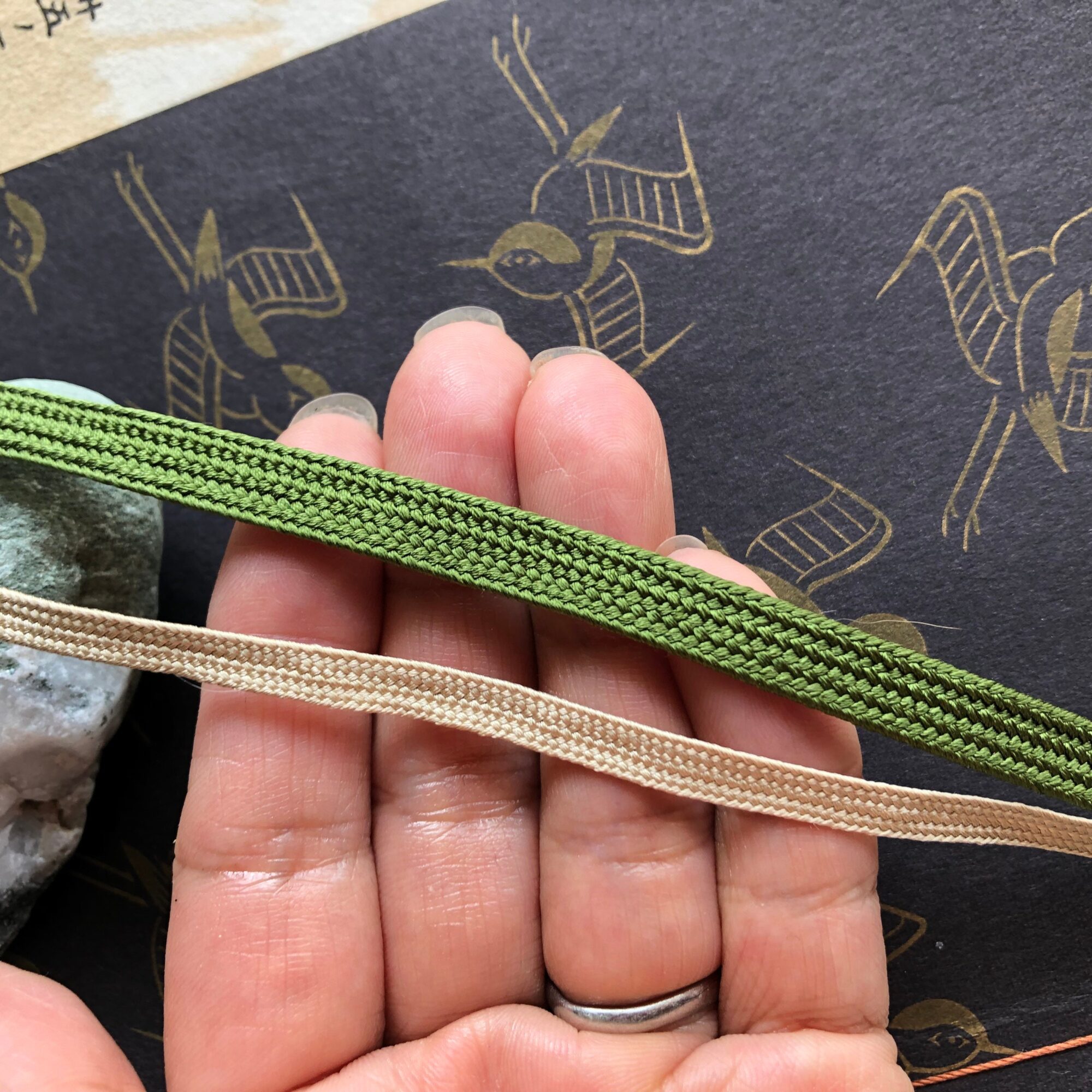 Silk flat cord 7mm 10m /kumihimo for Japanese bookbinding/ hanging ...