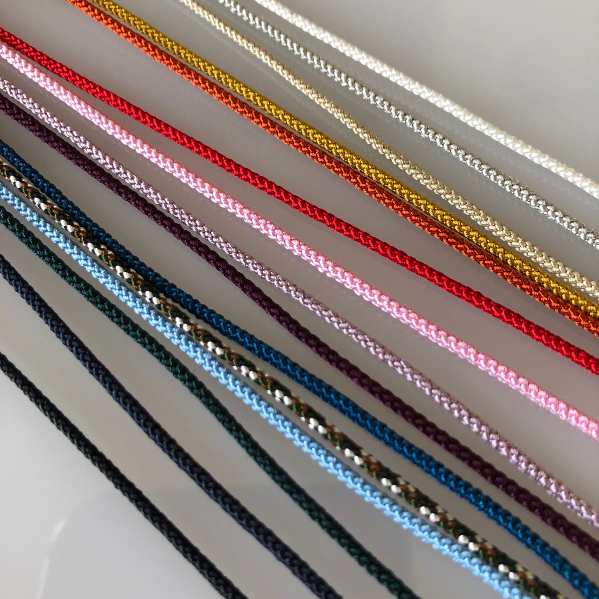 Silk round braided cord kumihimo 1.3mm 5meters Japanese silk cord “Edo ...