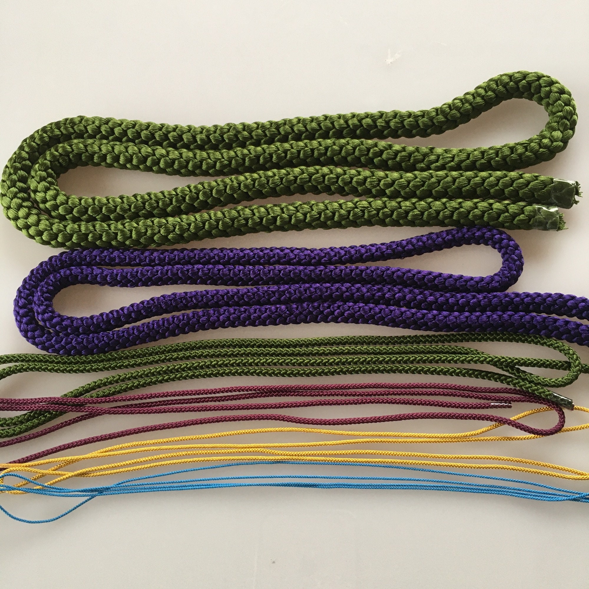 Silk round braided cord kumihimo 10mm 100cm THICK Japanese silk cord ...