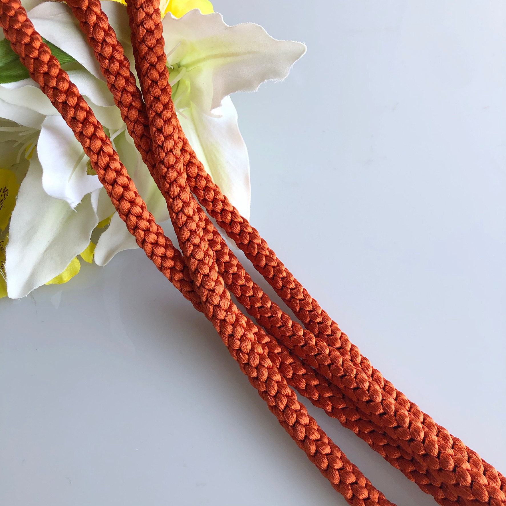 Silk round braided cord kumihimo 10mm 100cm THICK Japanese silk cord ...