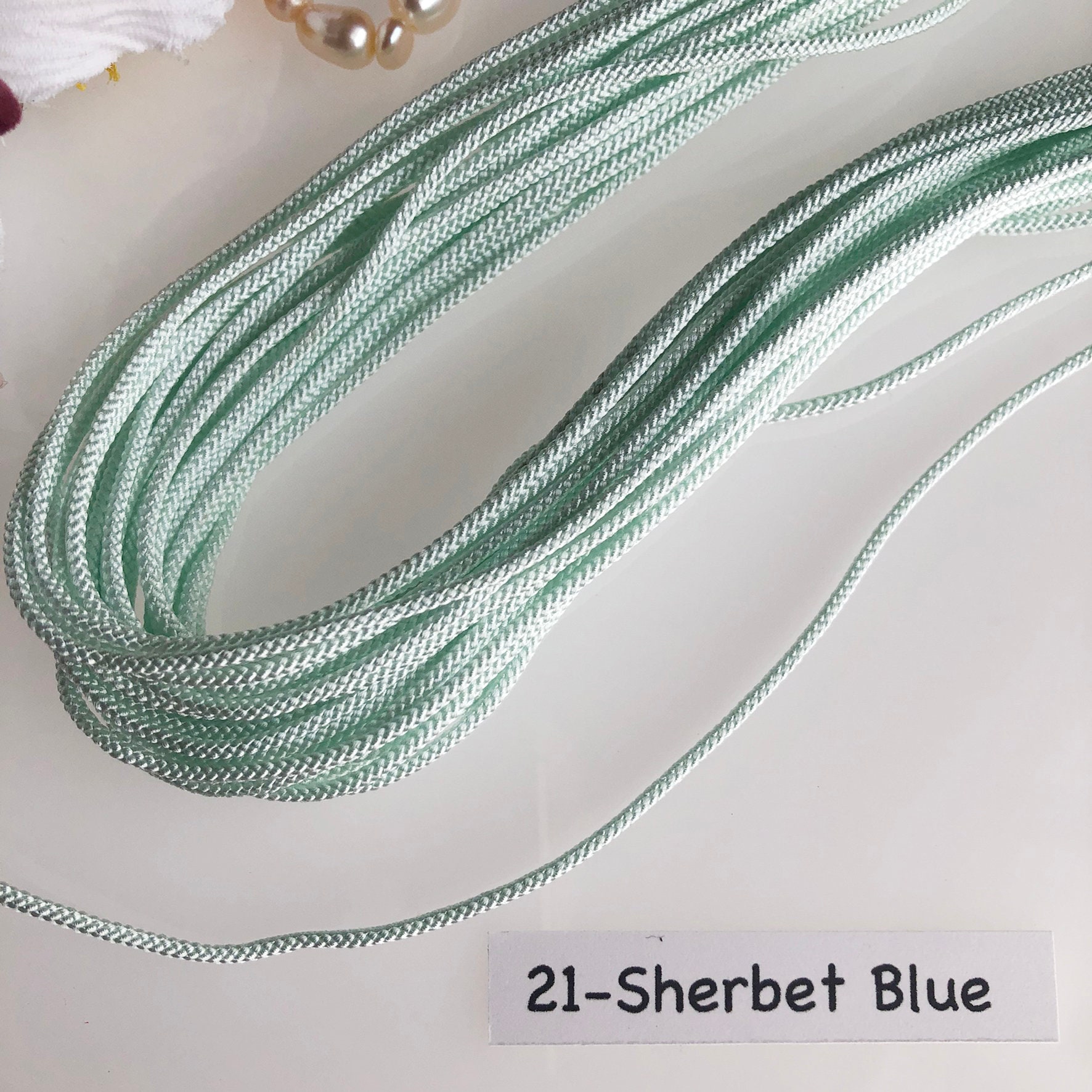 Silk round braided cord kumihimo 1.5mm 120cm Japanese silk cord ...