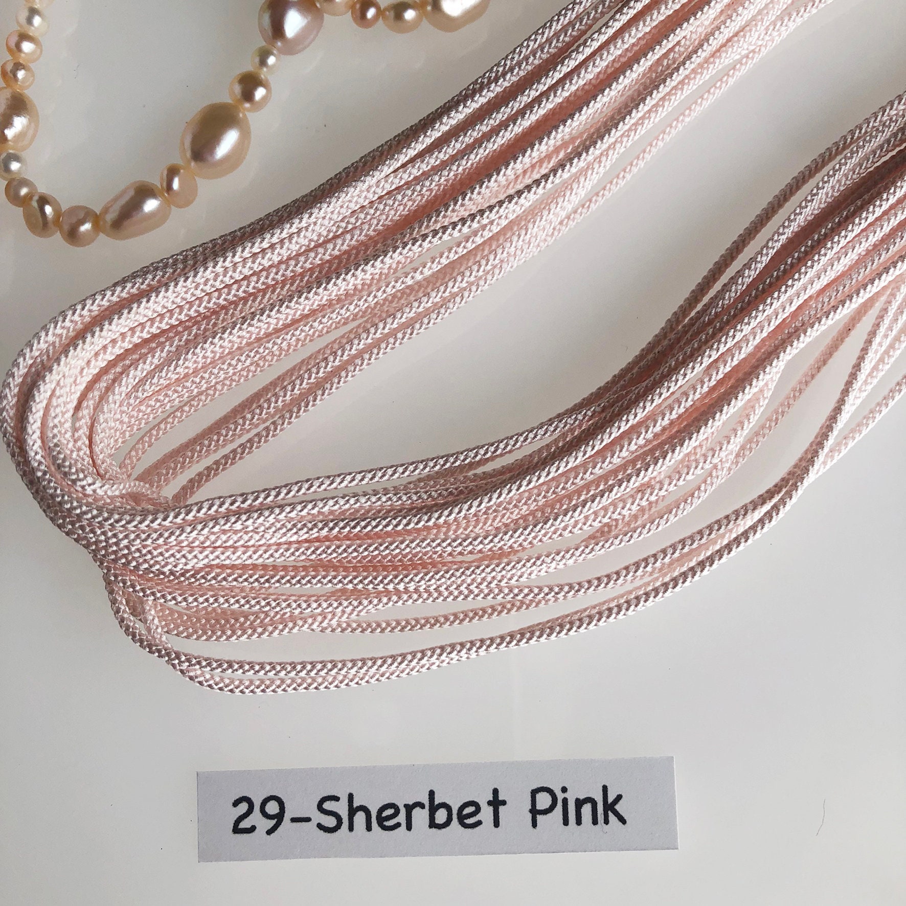 Silk round braided cord kumihimo 1.5mm 120cm Japanese silk cord ...