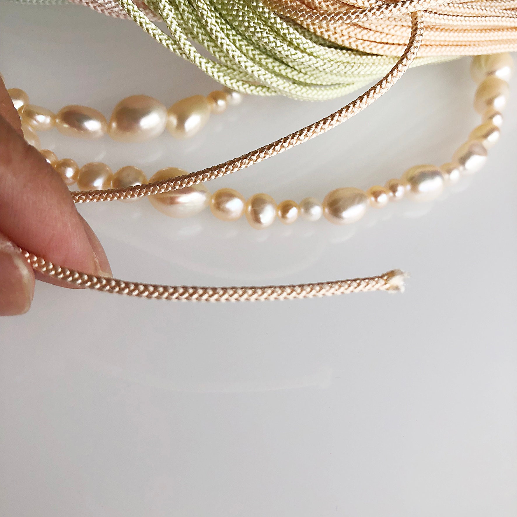 Silk round braided cord kumihimo 1.5mm 120cm Japanese silk cord ...