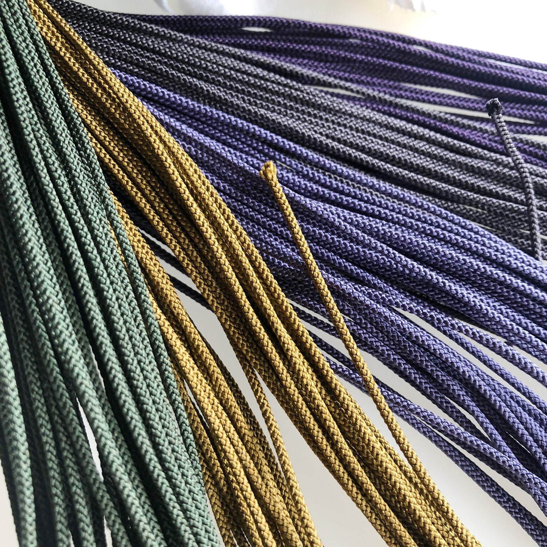 Silk round braided cord kumihimo 1.5mm 120cm Japanese silk cord ...