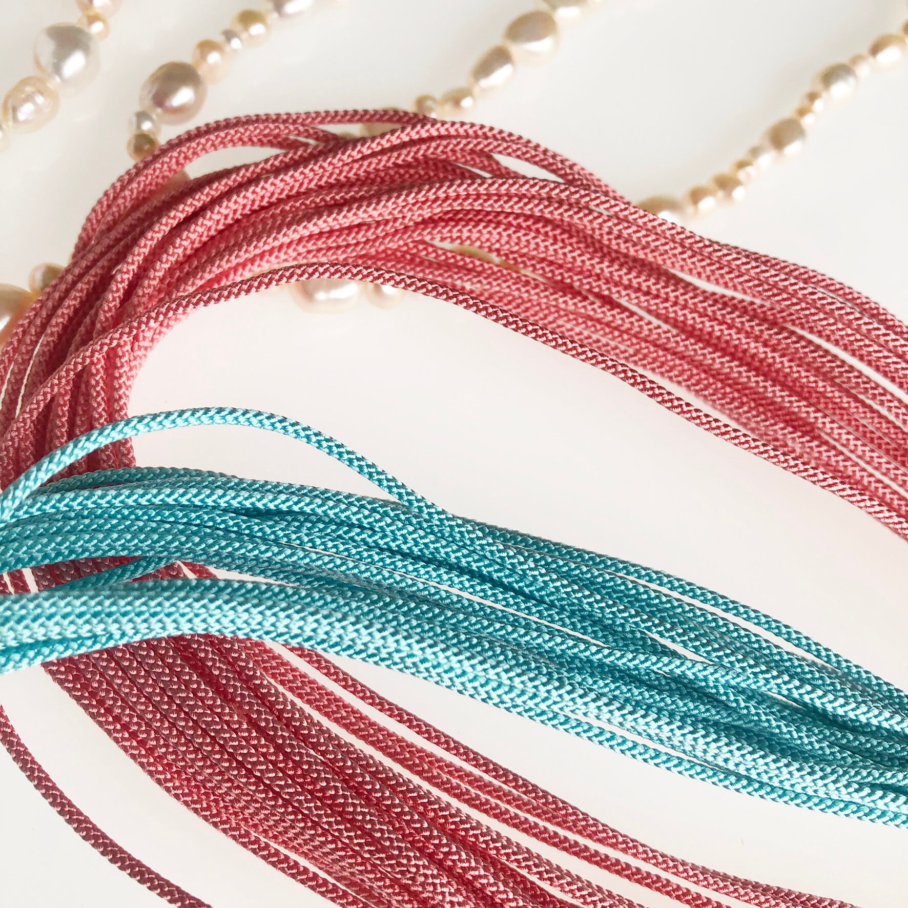 Silk round braided cord kumihimo 1.5mm 120cm Japanese silk cord ...