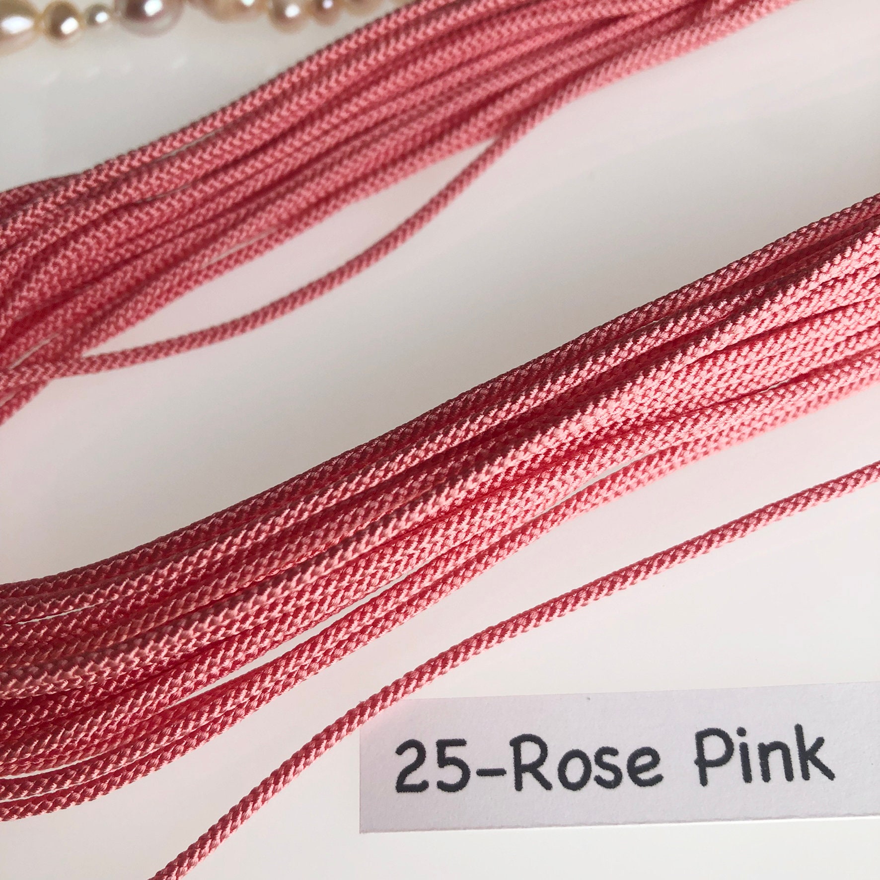 Silk round braided cord kumihimo 1.5mm 120cm Japanese silk cord ...