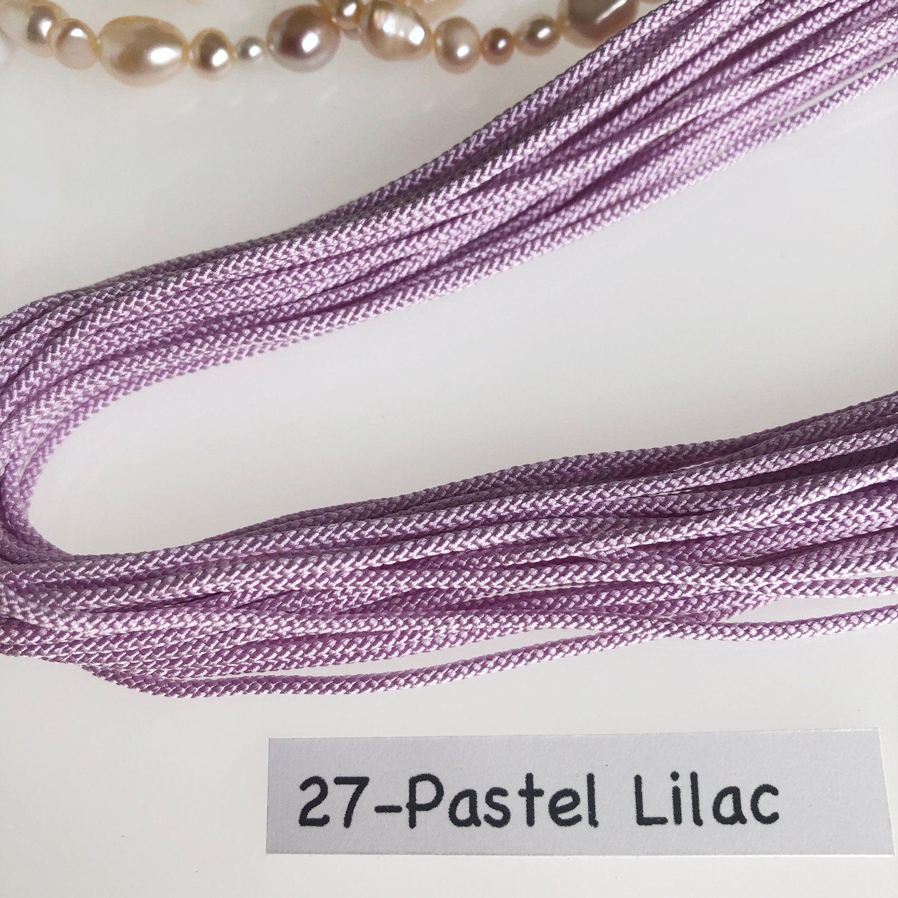 Silk round braided cord kumihimo 1.5mm 120cm Japanese silk cord ...