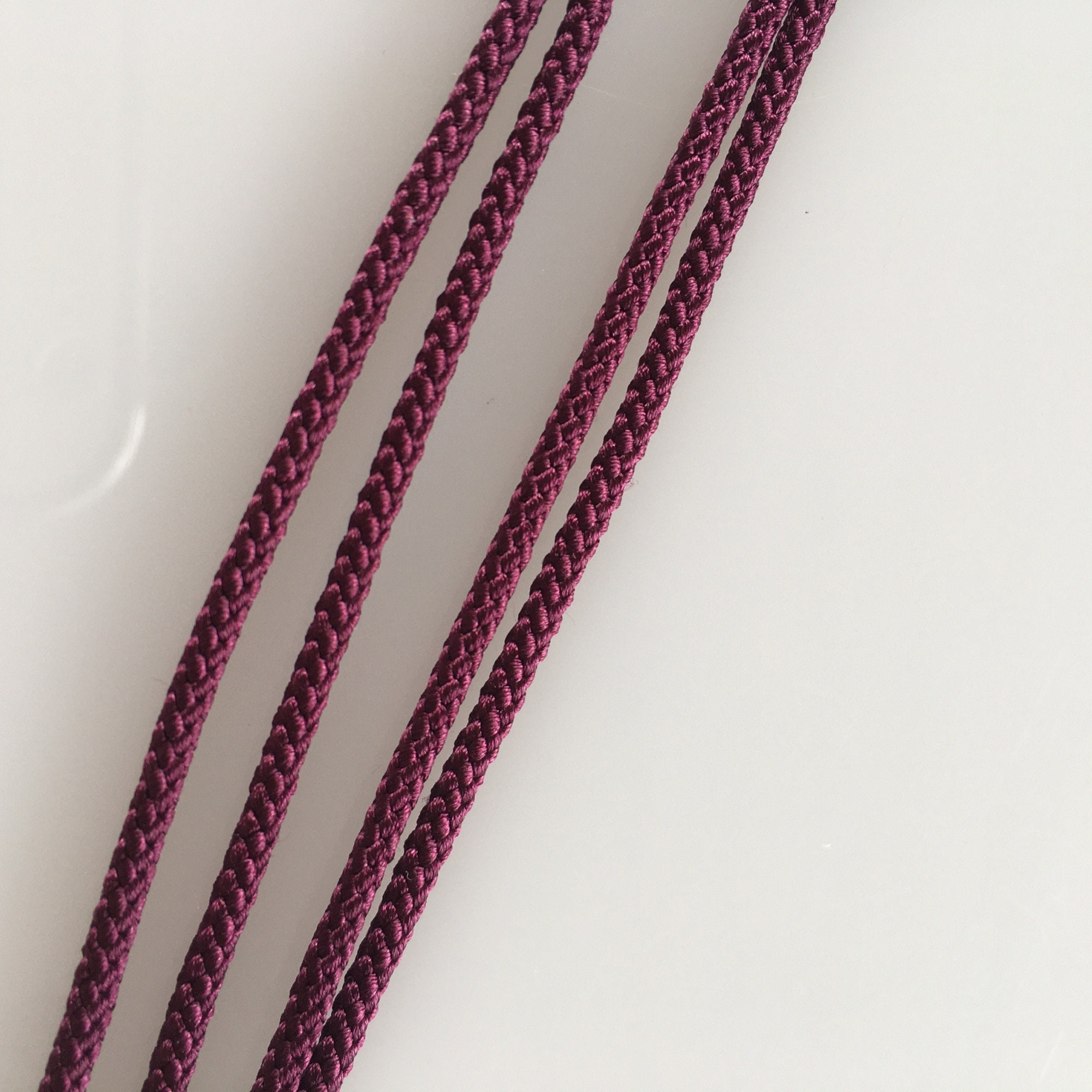 Silk round braided cord kumihimo 2mm 5 meters Japanese silk cord “Edo ...