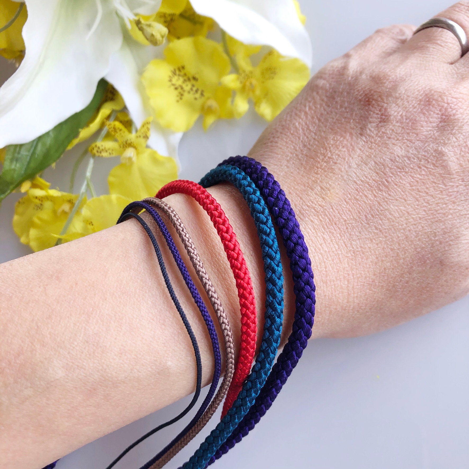 Silk round braided cord kumihimo 3mm 1meters Japanese silk cord “Edo ...