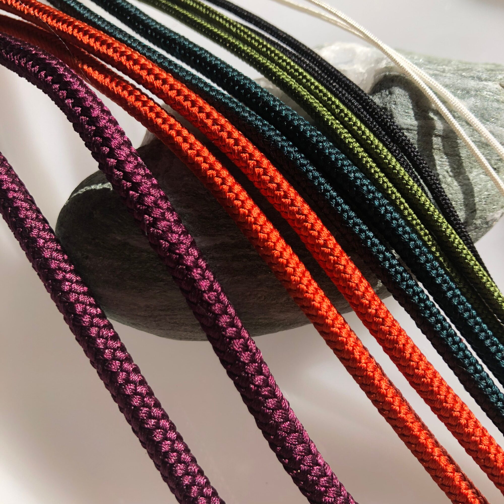 Silk round braided cord kumihimo 5mm 100cm Japanese silk cord “Kara ...