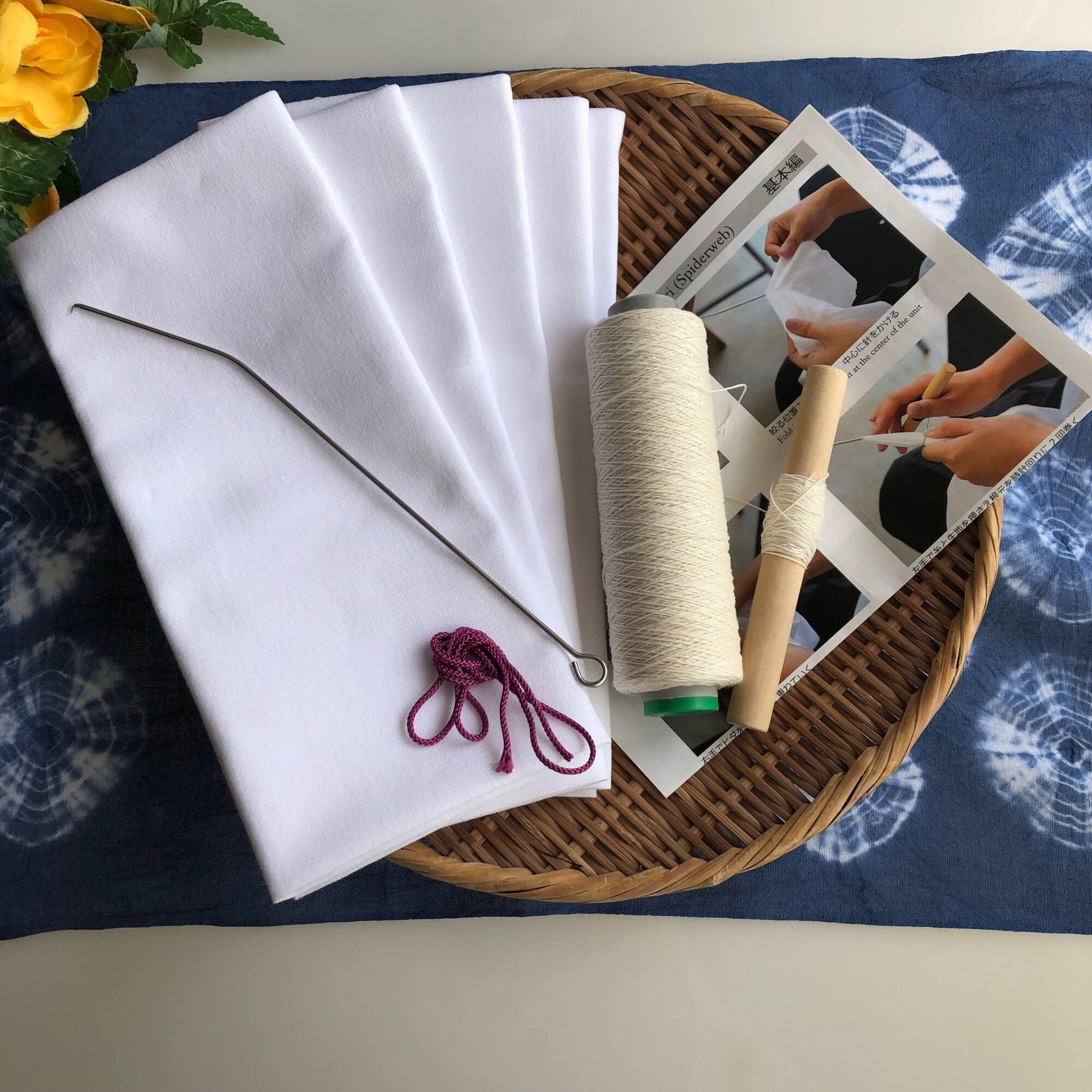 Te kumo shibori Hand wind Spiderweb Tie-dye tool set Japanese shibori ...