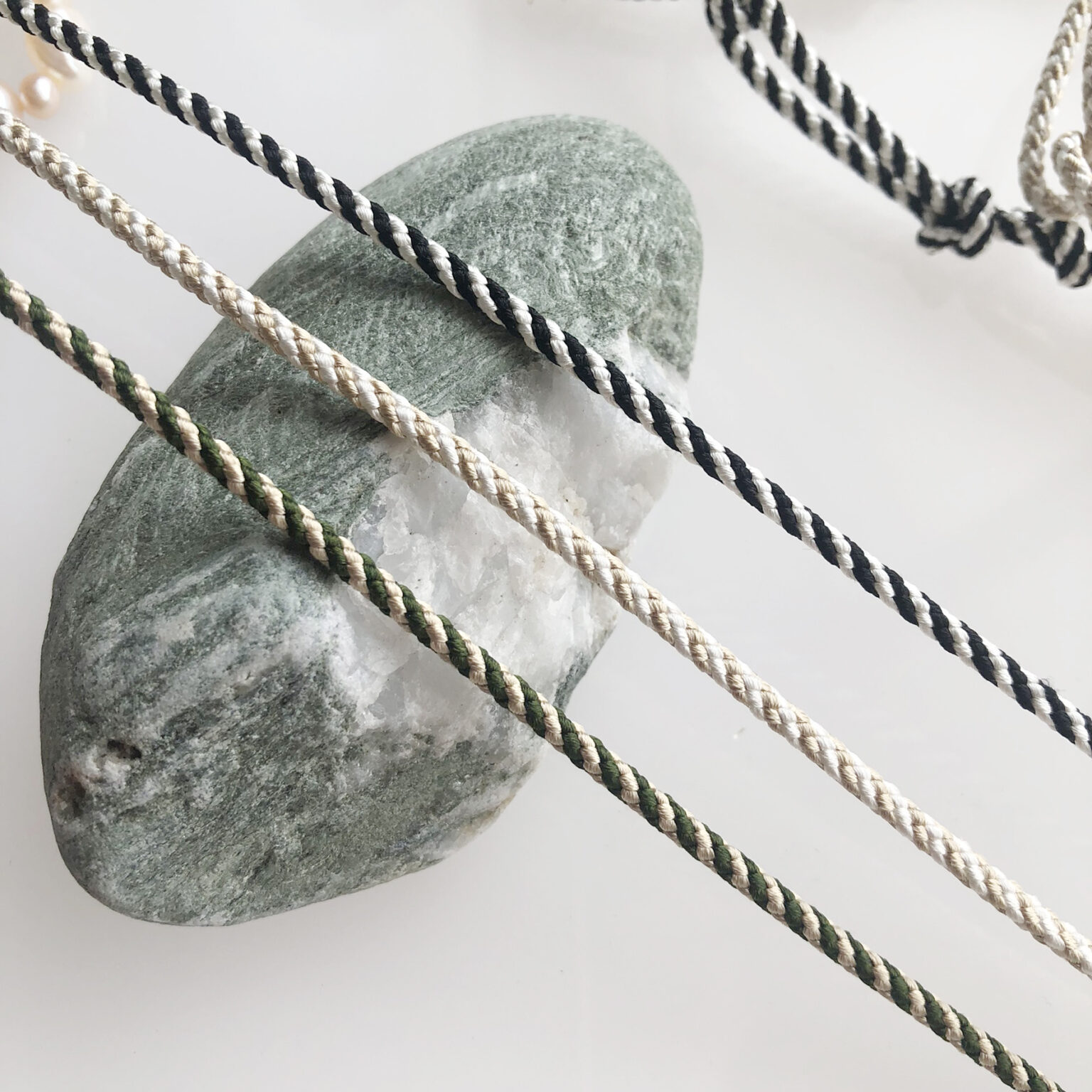 Silk round spiral braided cord kumihimo 2.5mm 1meters Japanese silk ...