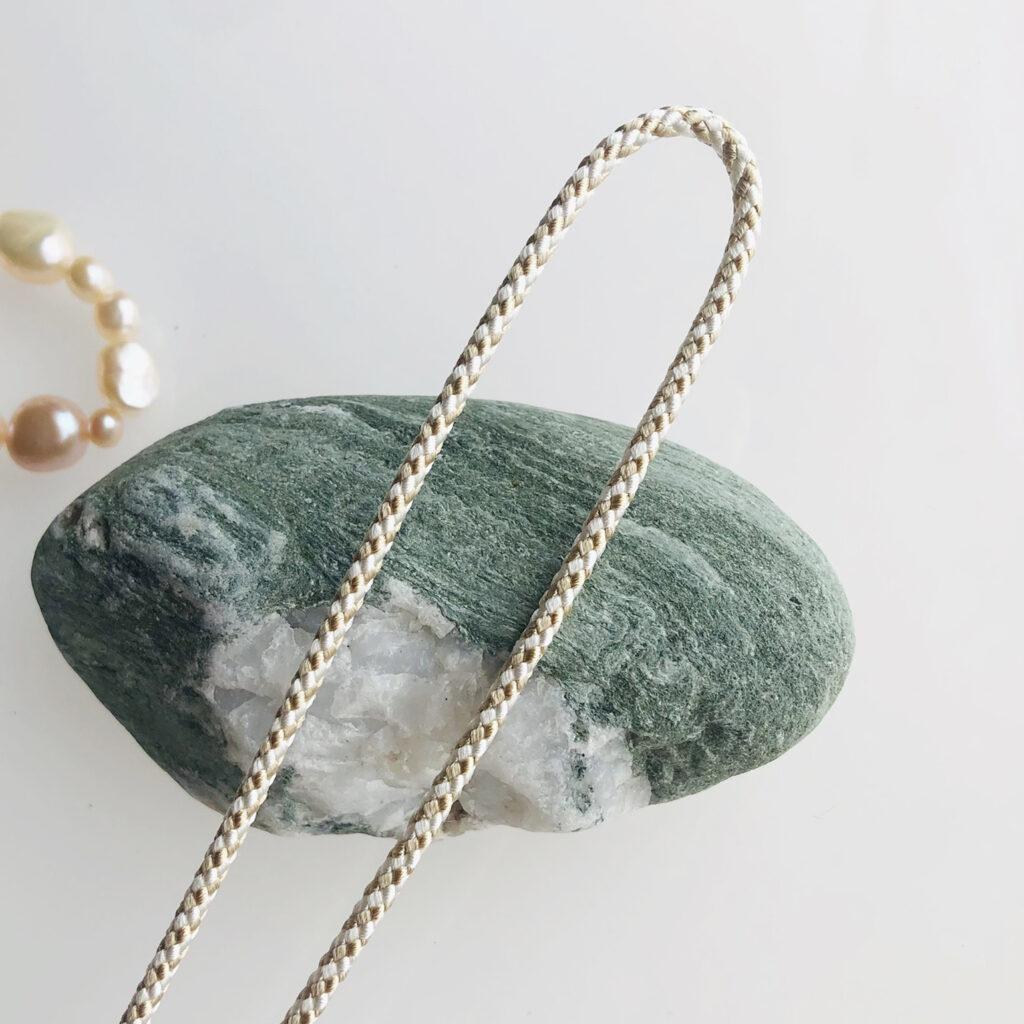 Silk round spiral braided cord kumihimo 2.5mm 1meters Japanese silk ...