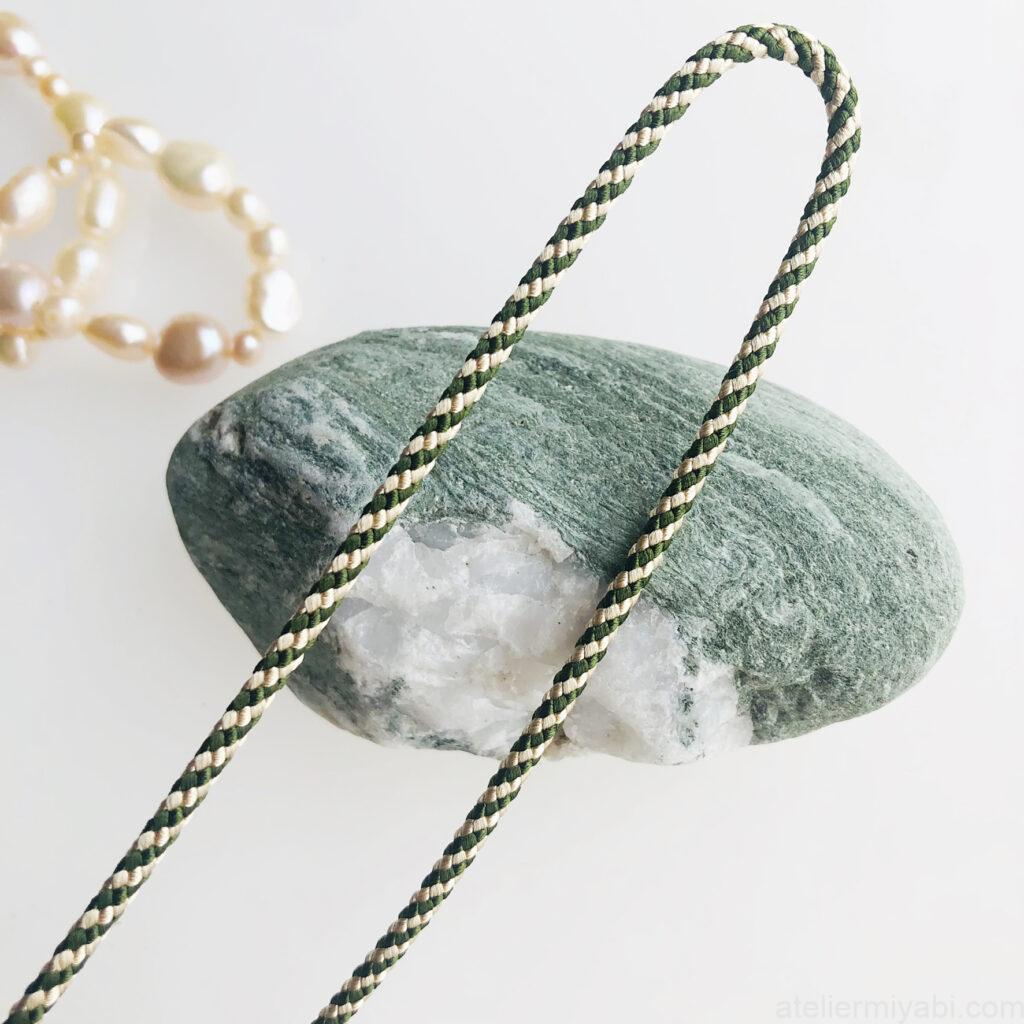 Silk round spiral braided cord kumihimo 2.5mm 1meters Japanese silk ...