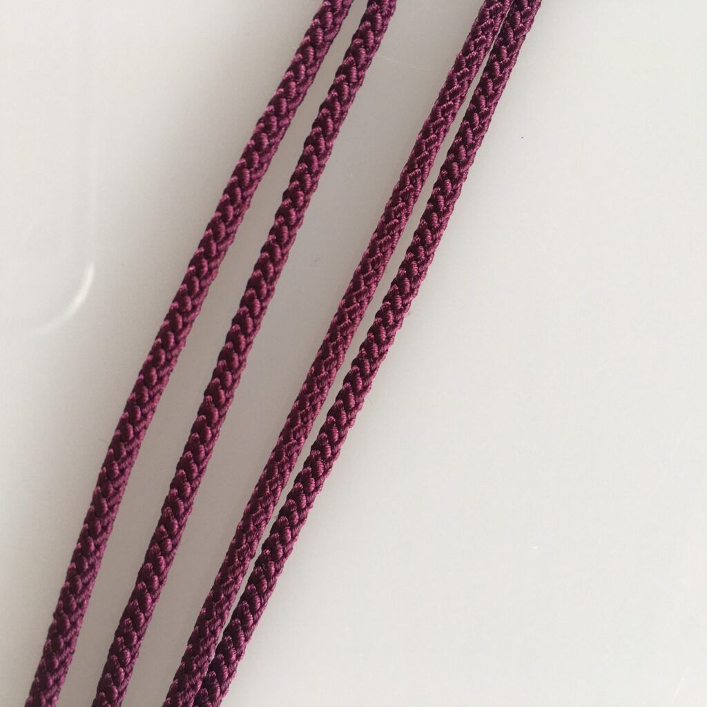 Silk round braided cord kumihimo 2mm 5 meters Japanese silk cord “Edo ...