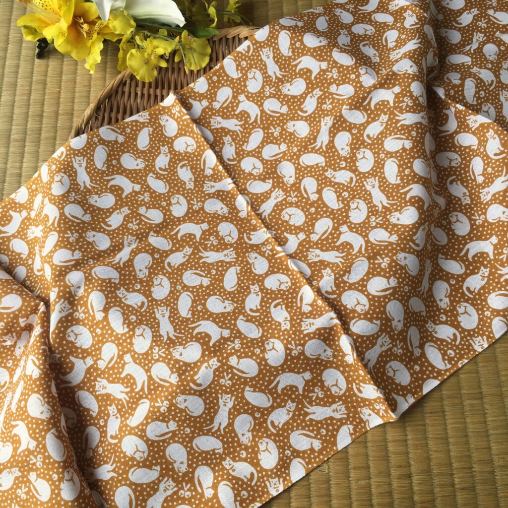 Japanese tenugui towel fabric Japanese traditional pattern "Bell Cat ...