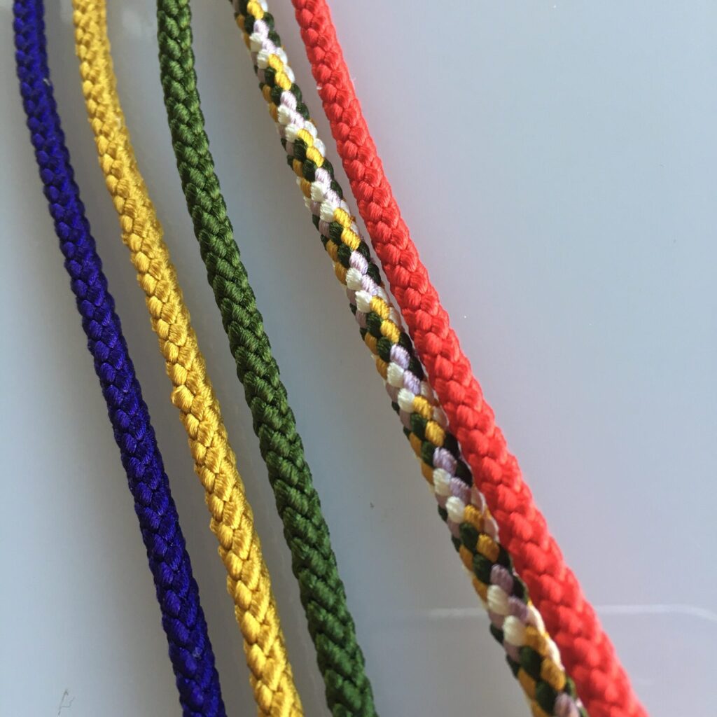 Silk round braided cord kumihimo 3mm 1meters Japanese silk cord “Edo ...