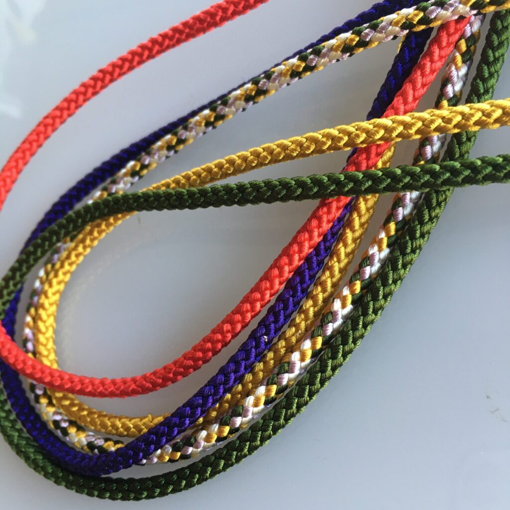 Silk round braided cord kumihimo 3mm 1meters Japanese silk cord "Edo ...