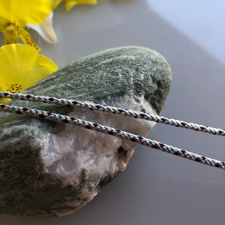 Silk round braided cord kumihimo 2mm mix color grey & blue Japanese ...