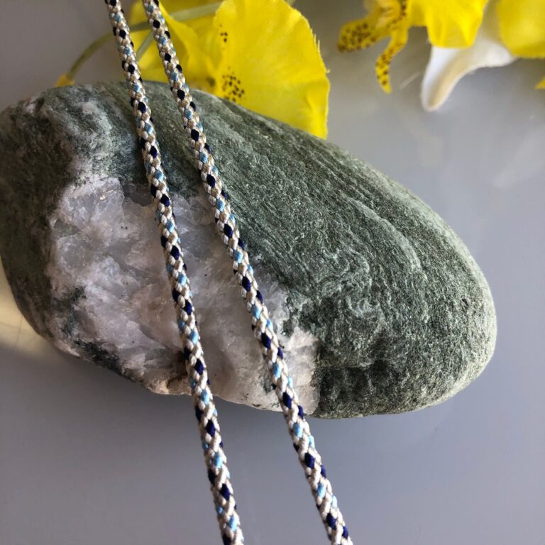 Silk round braided cord kumihimo 2mm mix color grey & blue Japanese ...