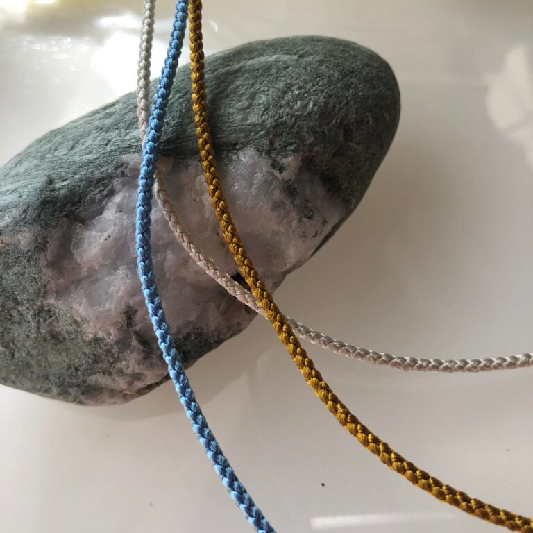 Silk round braided cord kumihimo 2mm Japanese silk cord “Yotsu-gumi” 4 ...