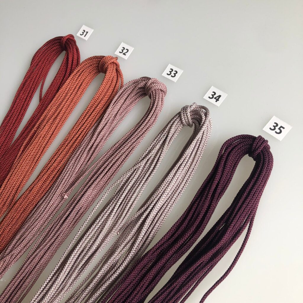 Silk round braided cord kumihimo 1.5mm 120cm Japanese silk cord ...