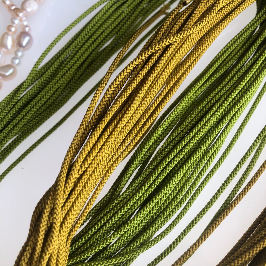 Silk round braided cord kumihimo 1.5mm 120cm Japanese silk cord ...