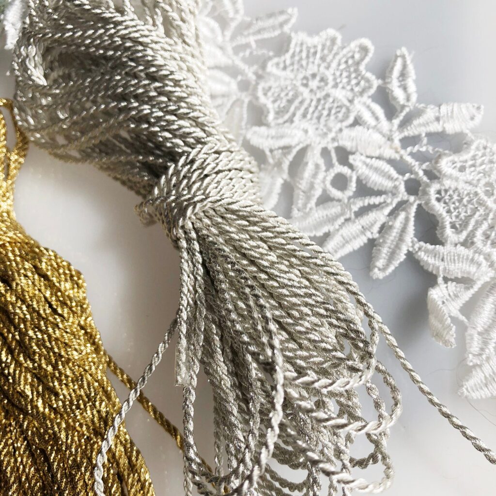 Japanese twisted cord gold & silver 2mm / 5m made in KYOTO - Atelier Miyabi