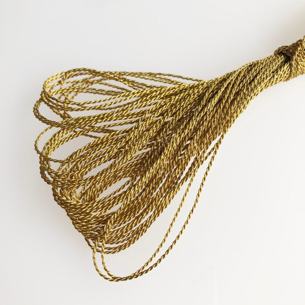 Japanese twisted cord gold & silver 0.8mm extra fine 10m made in KYOTO ...