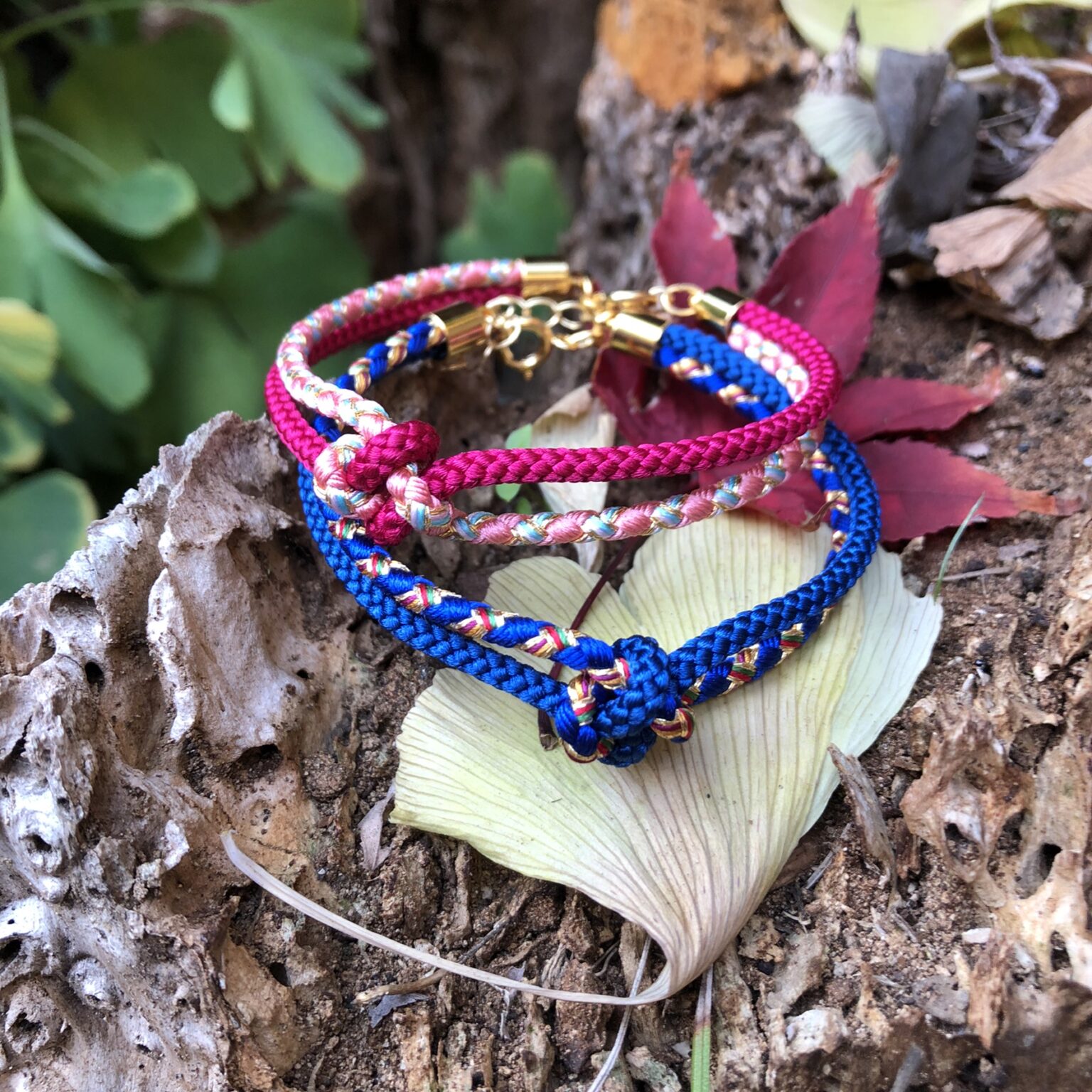 Dreams Come True Lucky Knot Japanese kumihimo Bracelet / with Mizuhiki ...