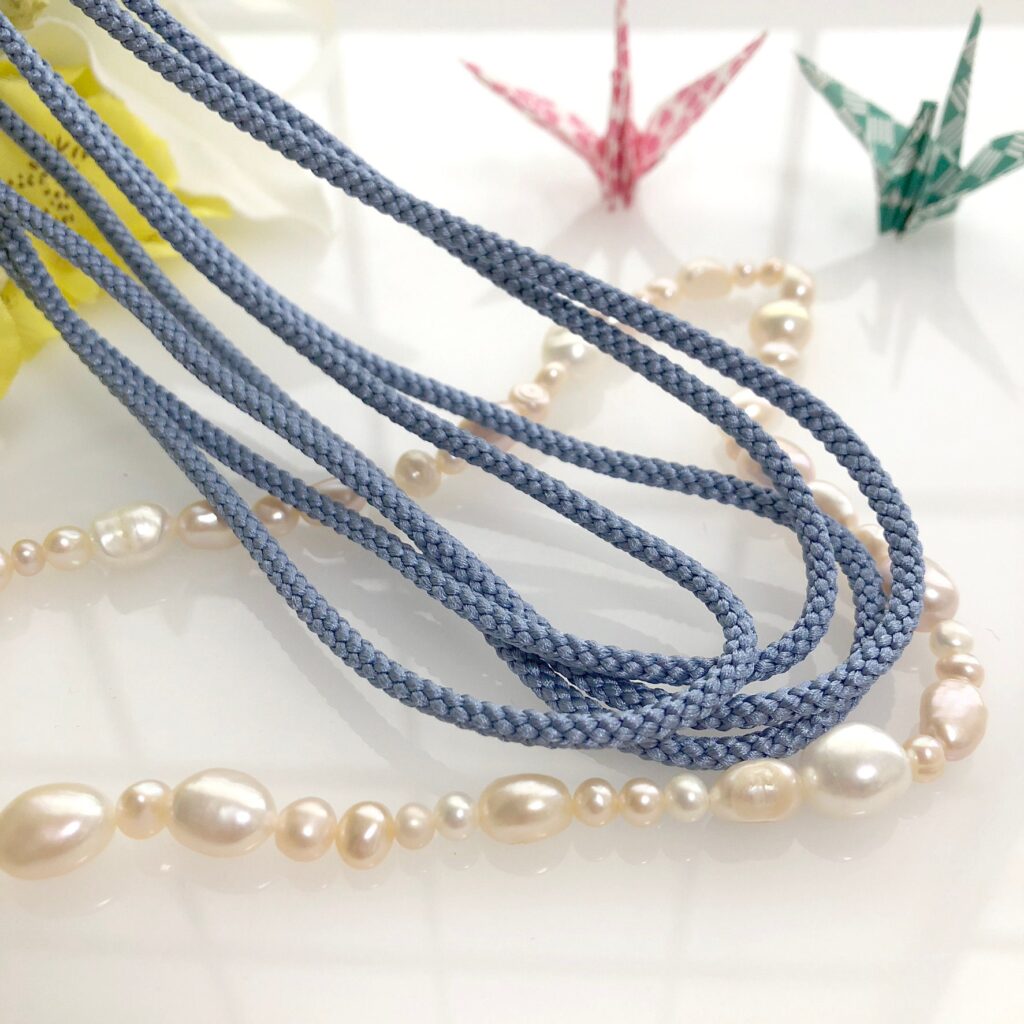 Cobalt blue Silk round braided cord kumihimo Japanese silk cord/3mm/1 ...