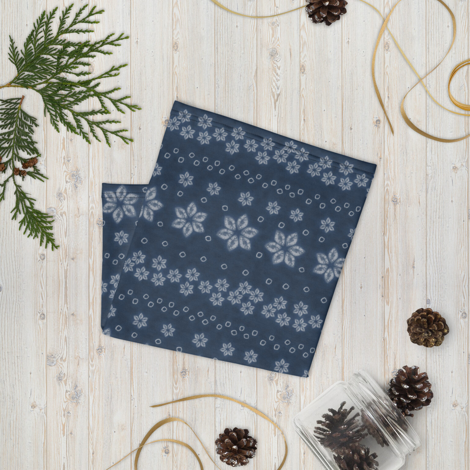 Deep Indigo Shibori Neck Gaiter – All-Season Tube Scarf Inspired by ...